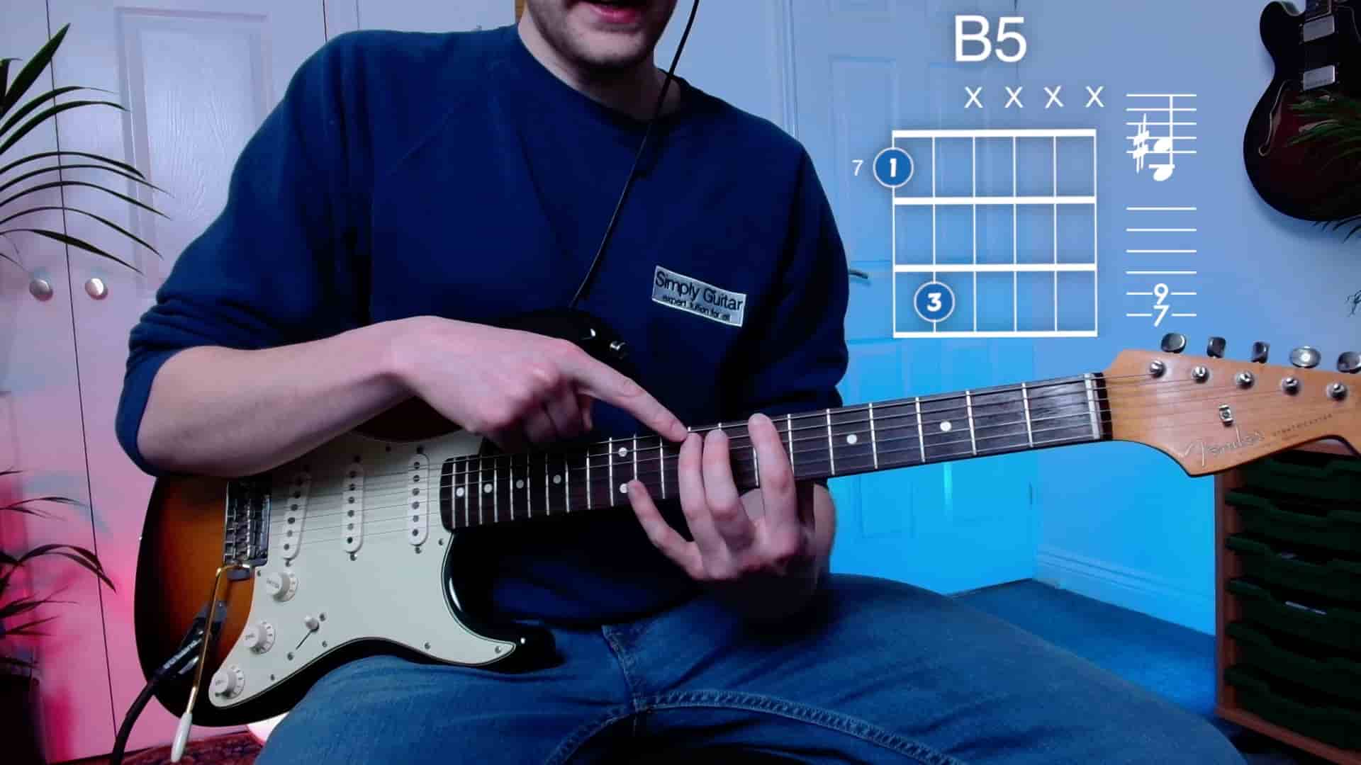 B5 (E String Root) Two String Voicing | Simply Guitar