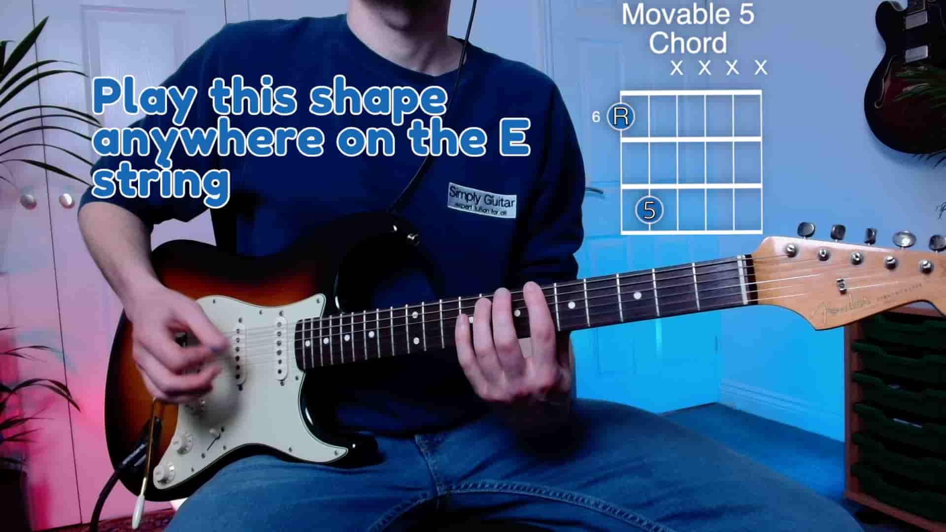 G5 (E String Root) Three String Voicing | Simply Guitar